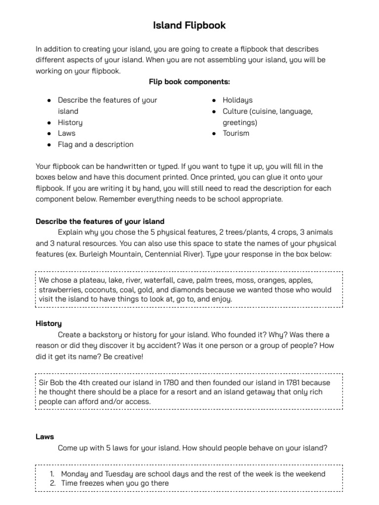 Island Creation Flipbook Guide | PDF