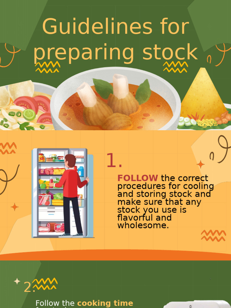 Stock Preparation and Cooking Guidelines | PDF
