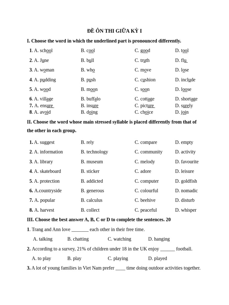 Midterm Exam Review for English Skills | PDF | English Language | Human ...