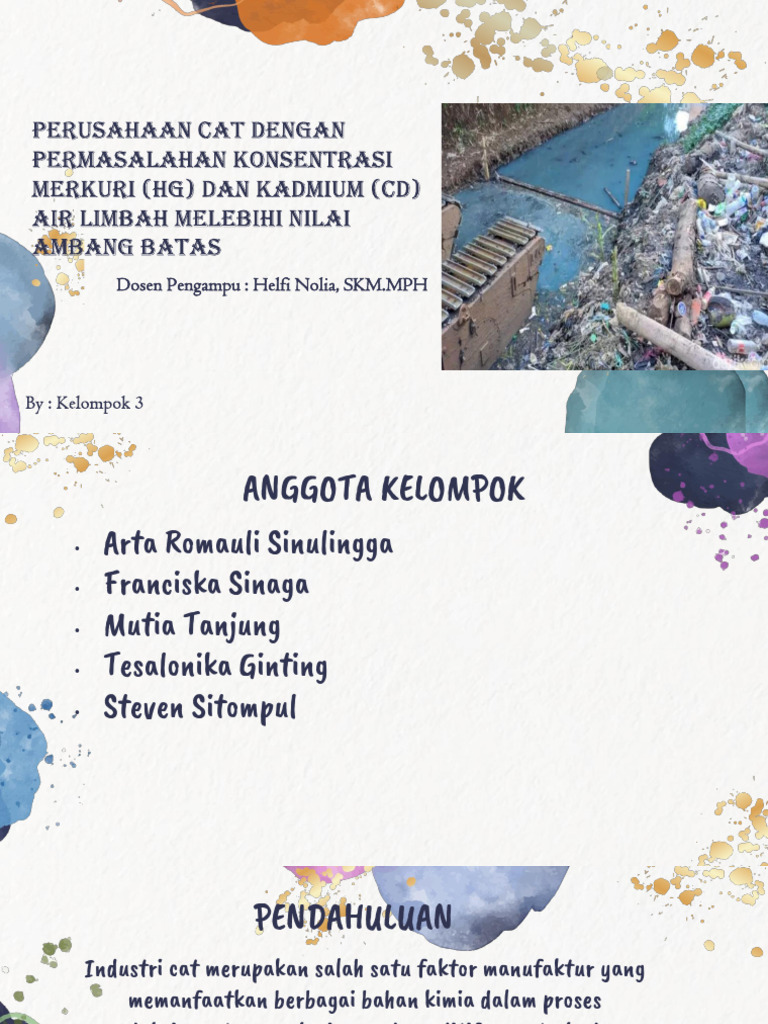 Pengelolaan Limbah Cat: Merkuri & Kadmium | PDF