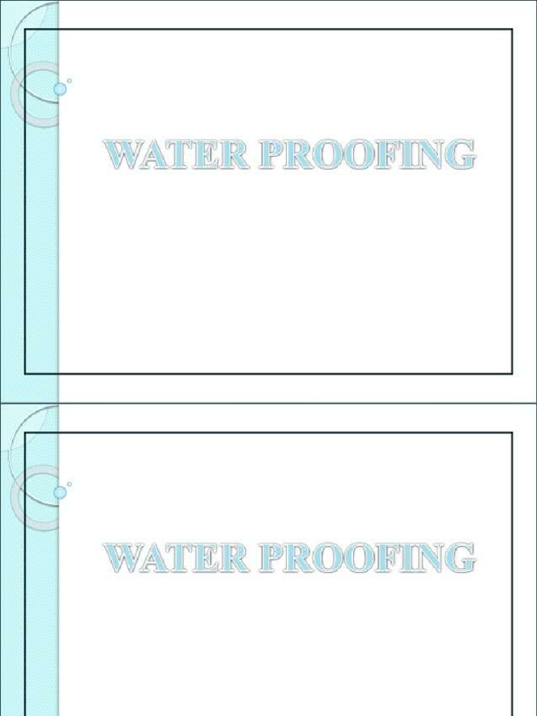 Water Proofing In Buildings Pdf