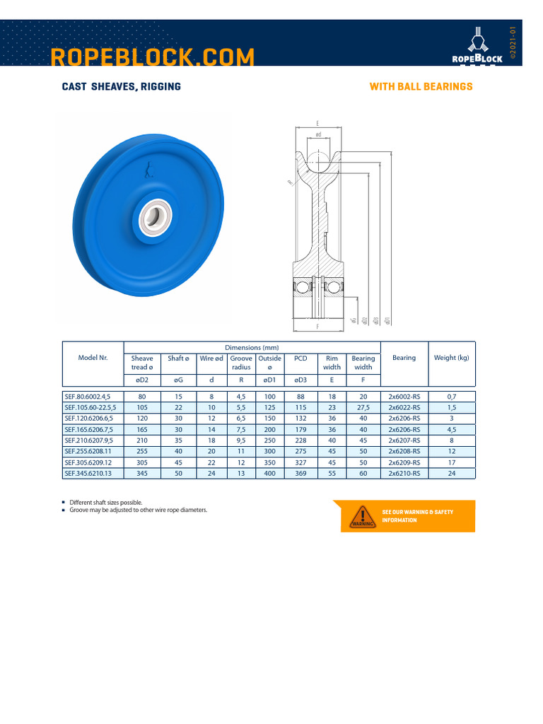 Ropeblock_Cast Sheaves, Rigging with ball bearings_metric | PDF ...
