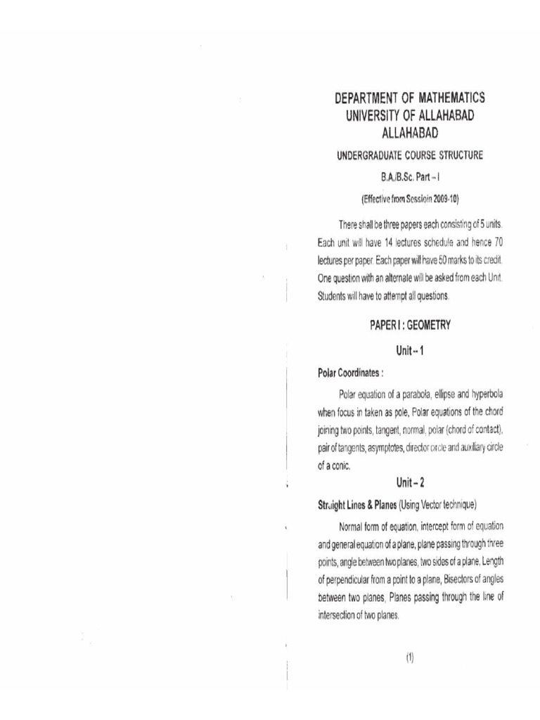 Maths Syllabus Pdf