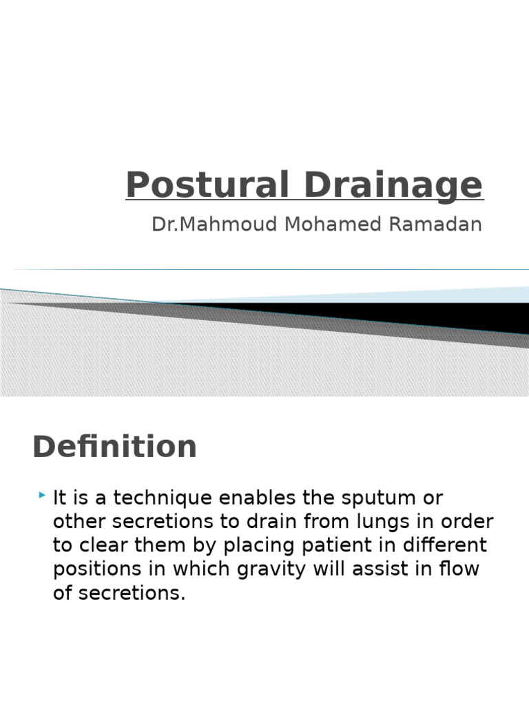 Postural Drainage | PDF | Anatomical Terms Of Location | Thorax