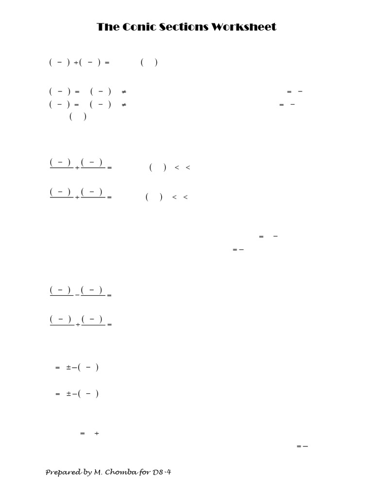 Conic Sections Equations Guide | PDF | Euclidean Geometry | Elementary Geometry