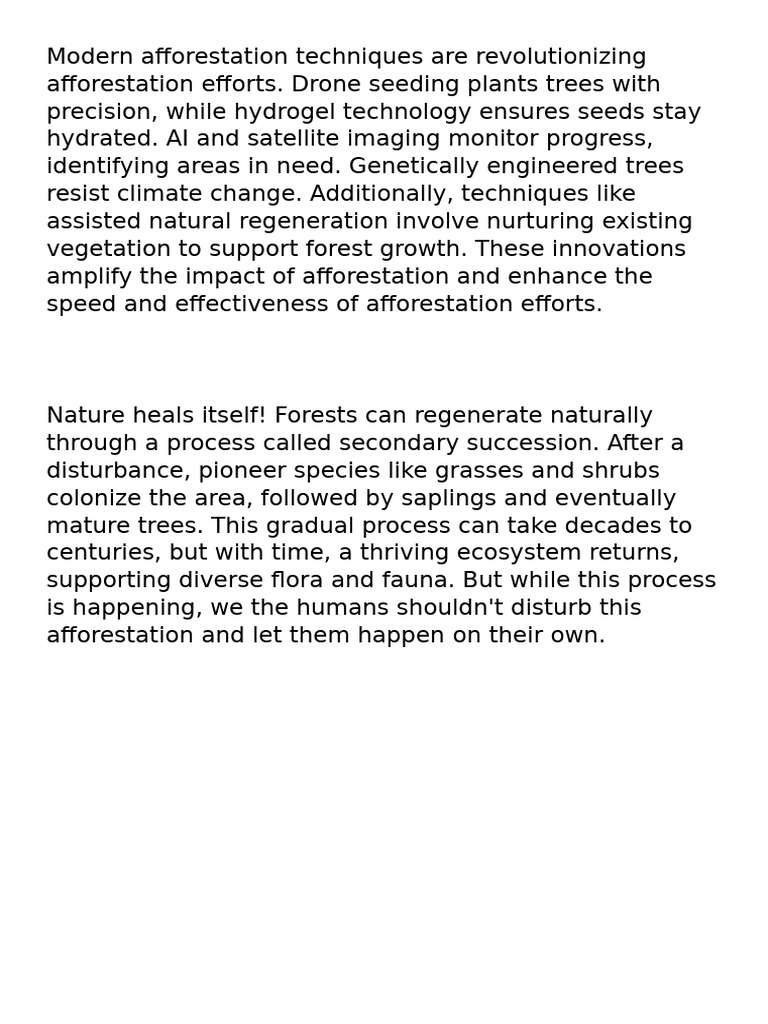 Modern Afforestation Techniques | PDF