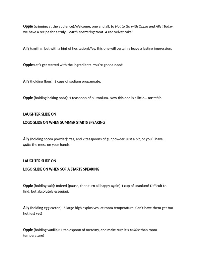 A Baking Blastttt Script | PDF | Cakes | Foods