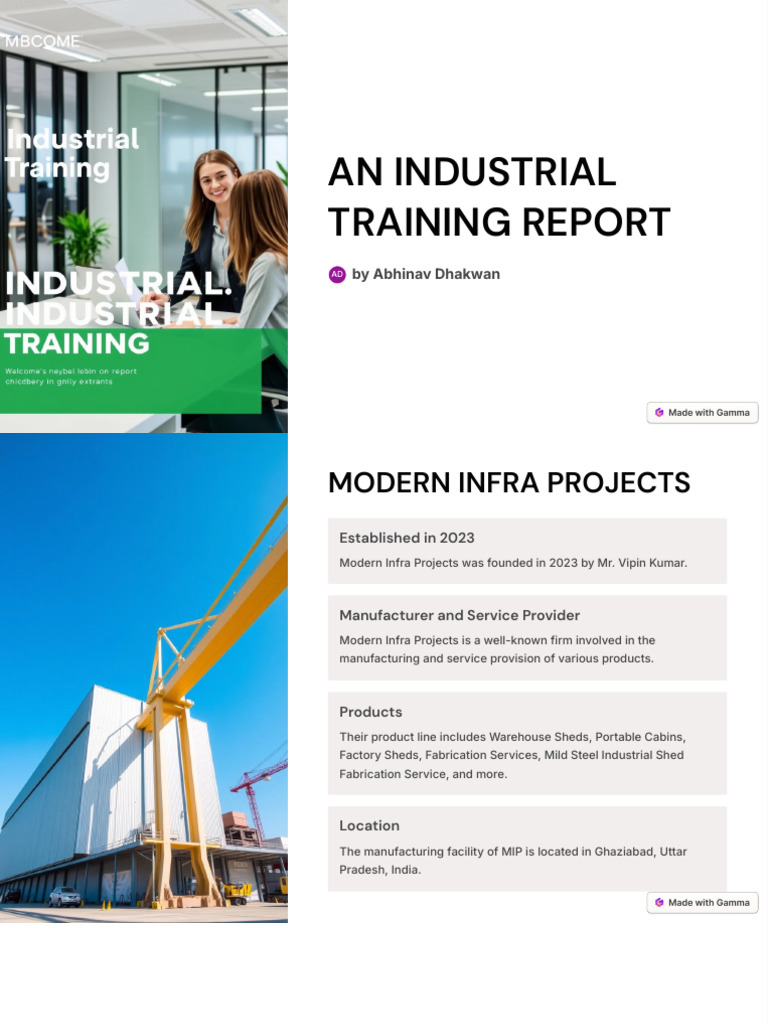 Industrial Training Report on MIP | PDF | Machining | Metal Fabrication