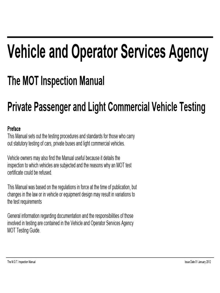 VOSA Inspection Manual Classes 3 4 5 & 7 | PDF | Steering | Vehicles