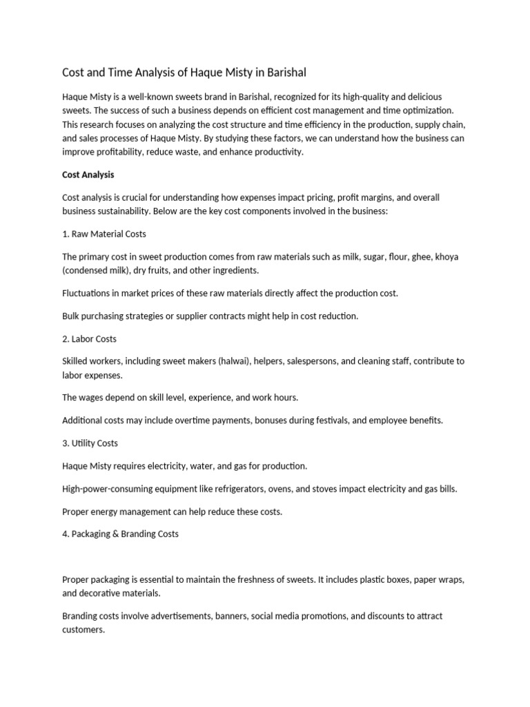 Cost and Time a-WPS Office | PDF | Labour Economics | Supply Chain