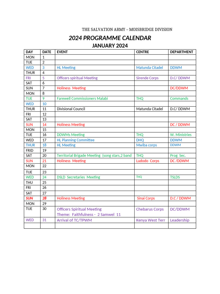 Moisbridge Division 2024 Program Calendar | PDF