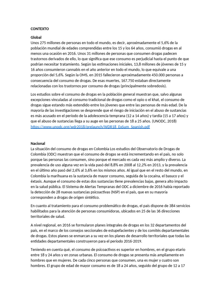 Contexto Familia I | PDF | Drogas | La dependencia de sustancias