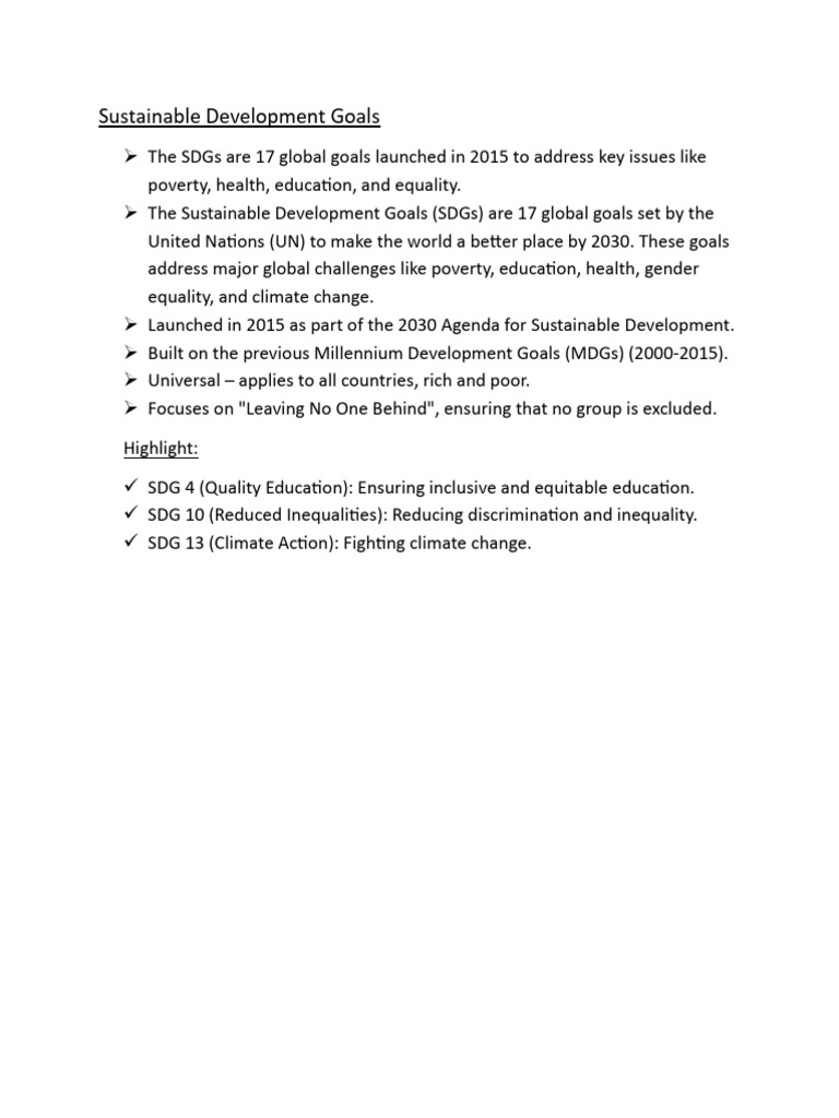 Sustainable Development Goals | PDF | Economies | Economic Development