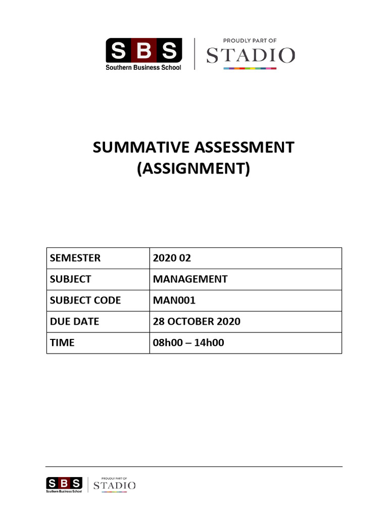 Man001 Summ-Asmt 2020 02 | PDF | Turnitin | Leadership