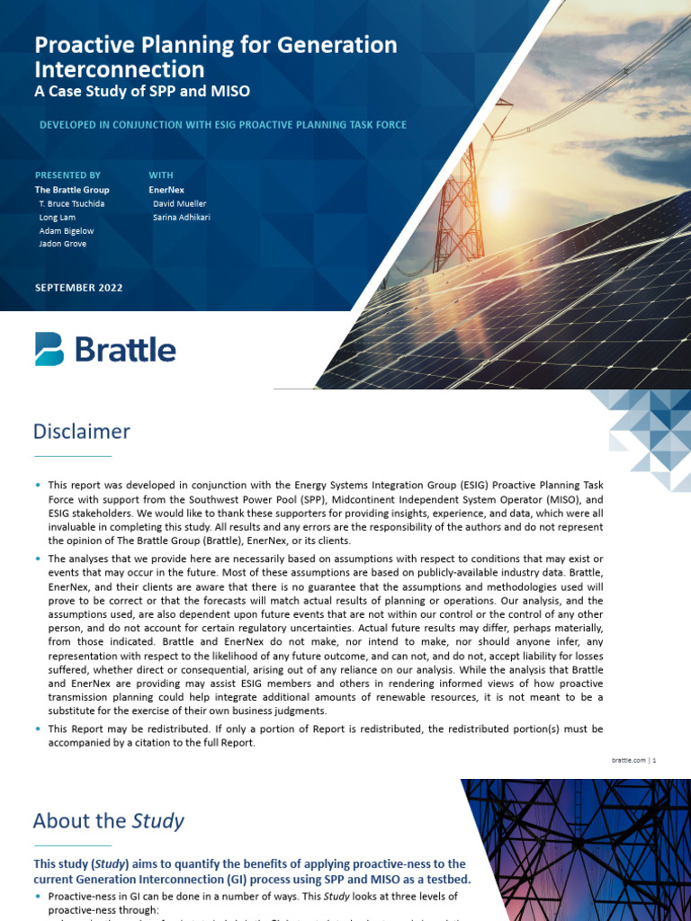 ESIG Proactive GI Planning Final Study | PDF | Electric Power