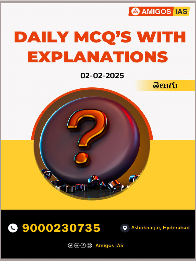 Daily MCQS With Explanations Tspsc&appsc 2 2 25 Telugu | PDF