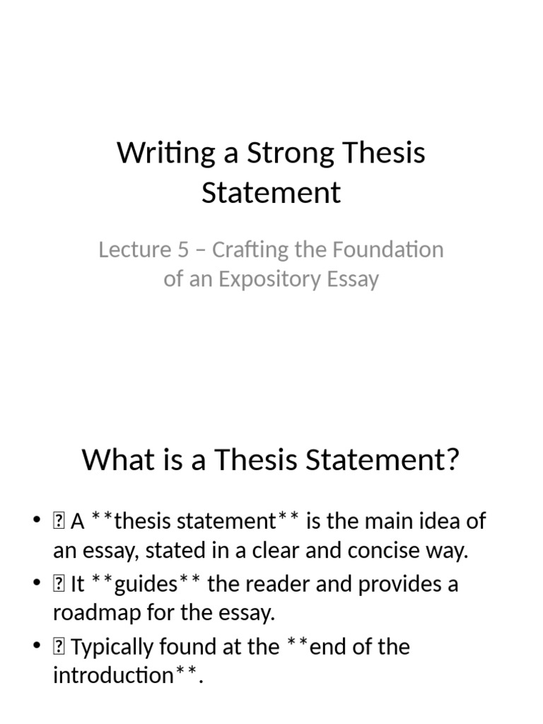Crafting a Strong Thesis Statement | PDF