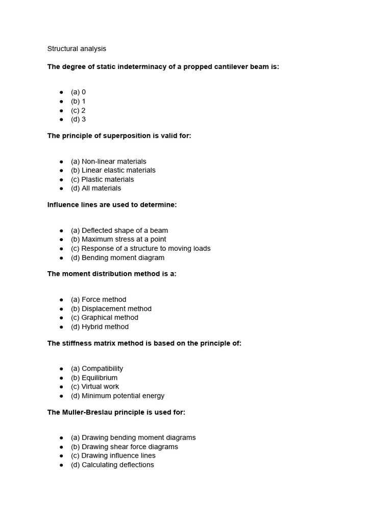 Structural Analysis Test | PDF | Bending | Structural Analysis