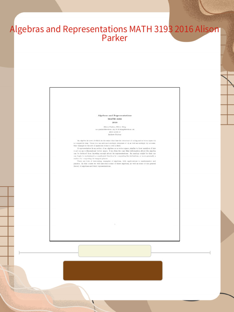 31979 | PDF | Module (Mathematics) | Representation Theory