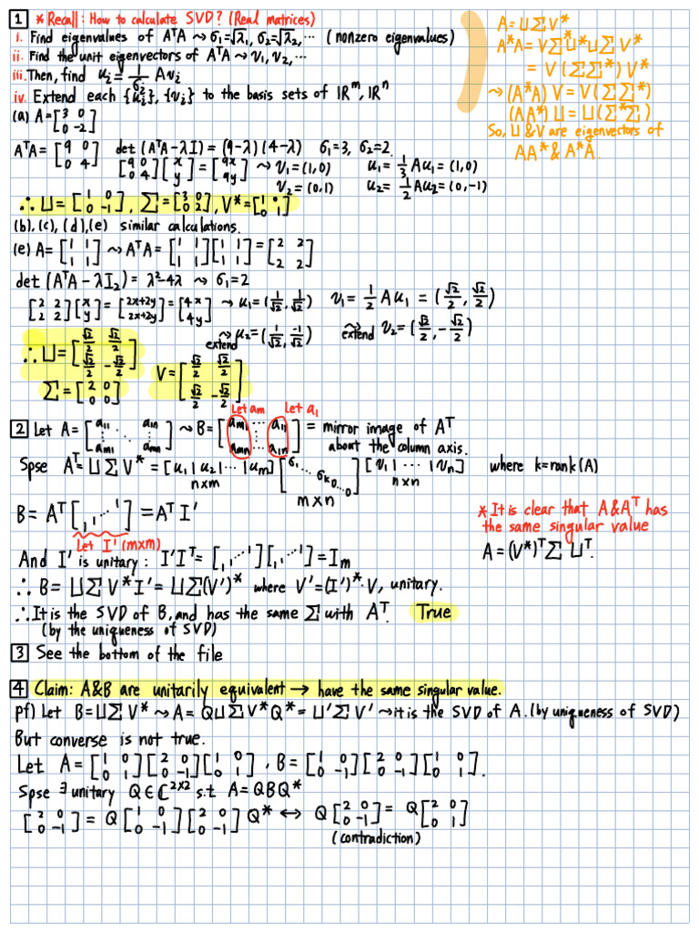 The Singular Value Decomposition | PDF | Mathematical Objects | Linear Algebra