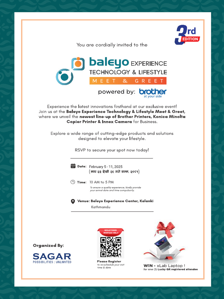 Invitation Baleyo Experience Technology & Lifestyle Meet | PDF