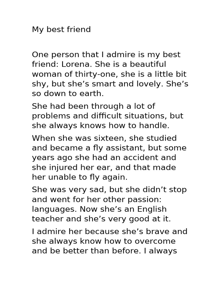 Inspiring Journey of My Best Friend | PDF