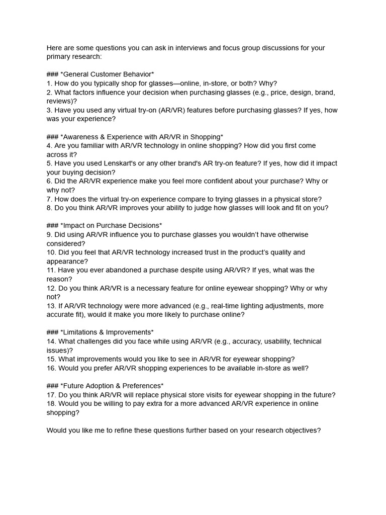 FGD and Interview Questions | PDF