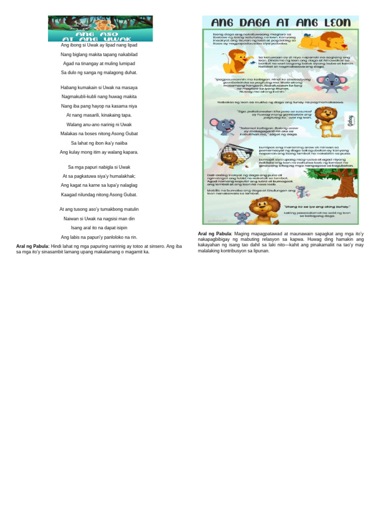 Mga Kwentong Pabula | PDF