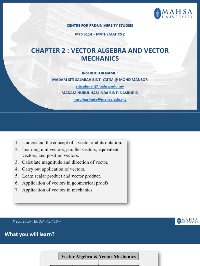 Chapter2 VectorAlgebraVectorMechanics | PDF | Line (Geometry) | Euclidean Vector