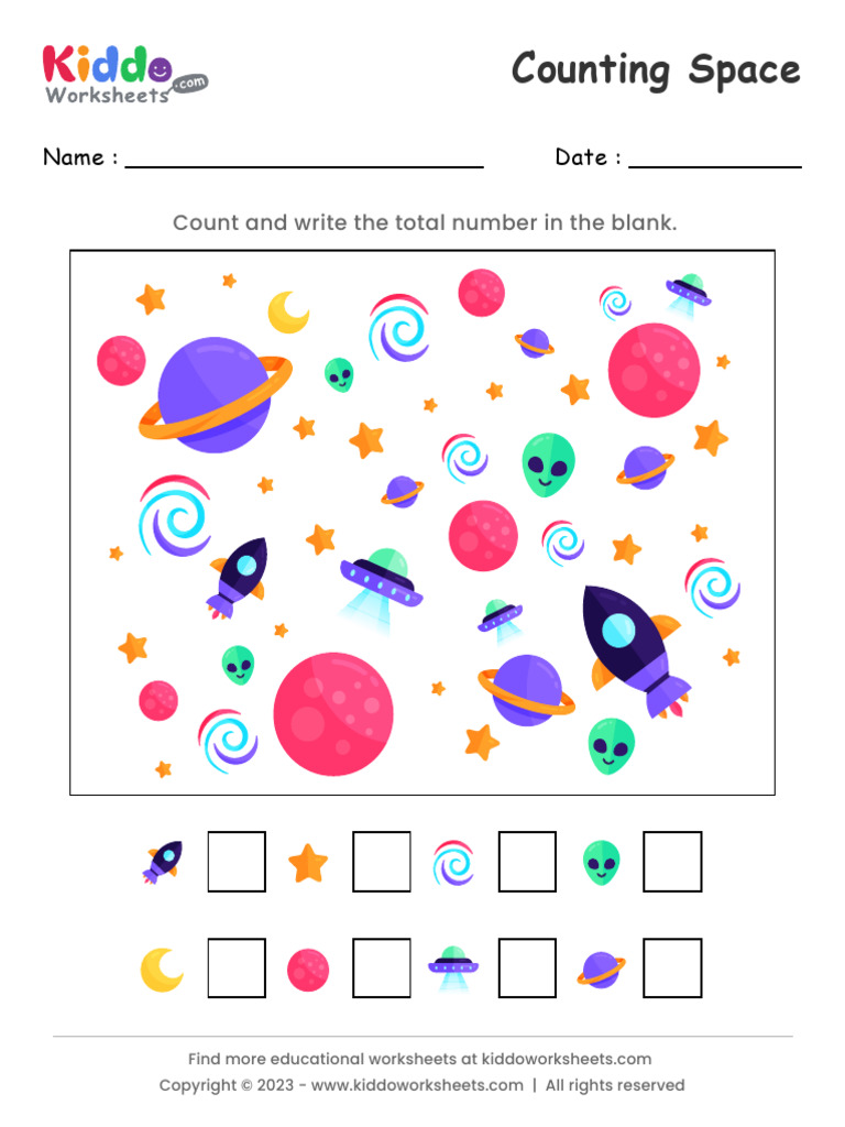 Counting Space Worksheets | PDF
