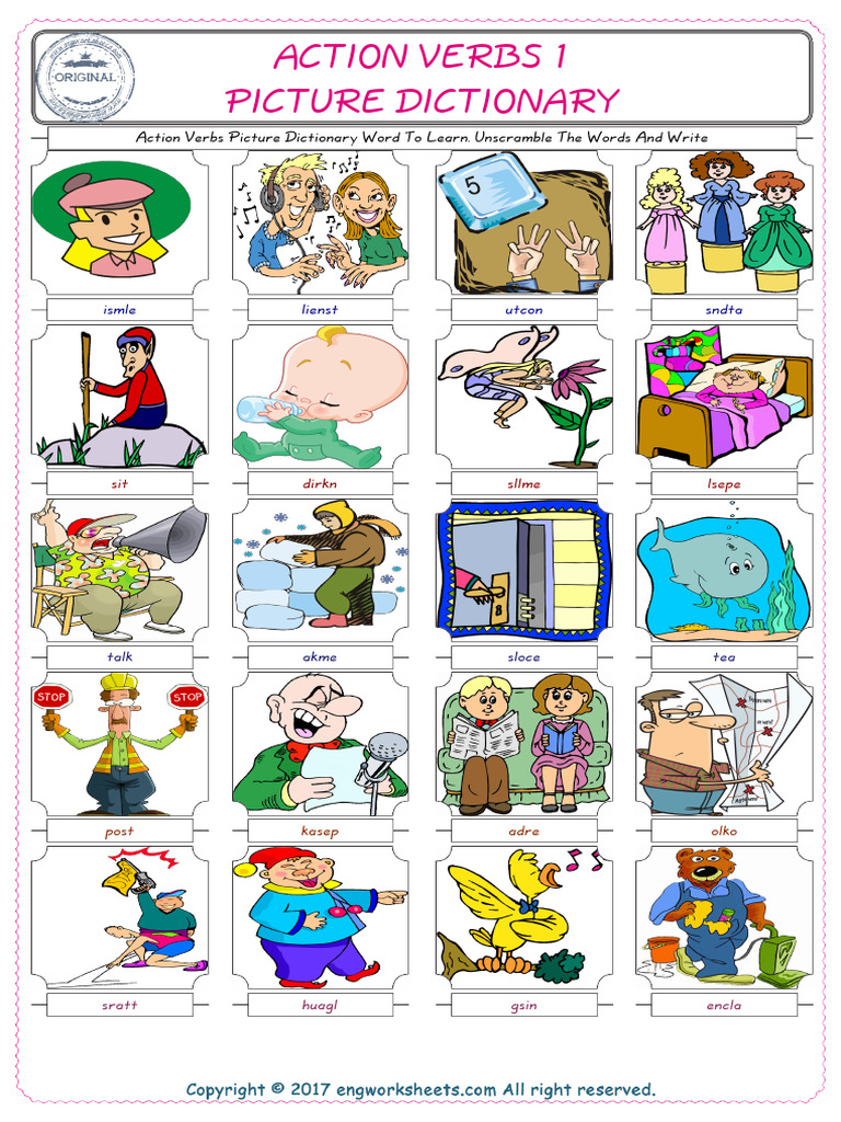 Action Verbs Picture | PDF