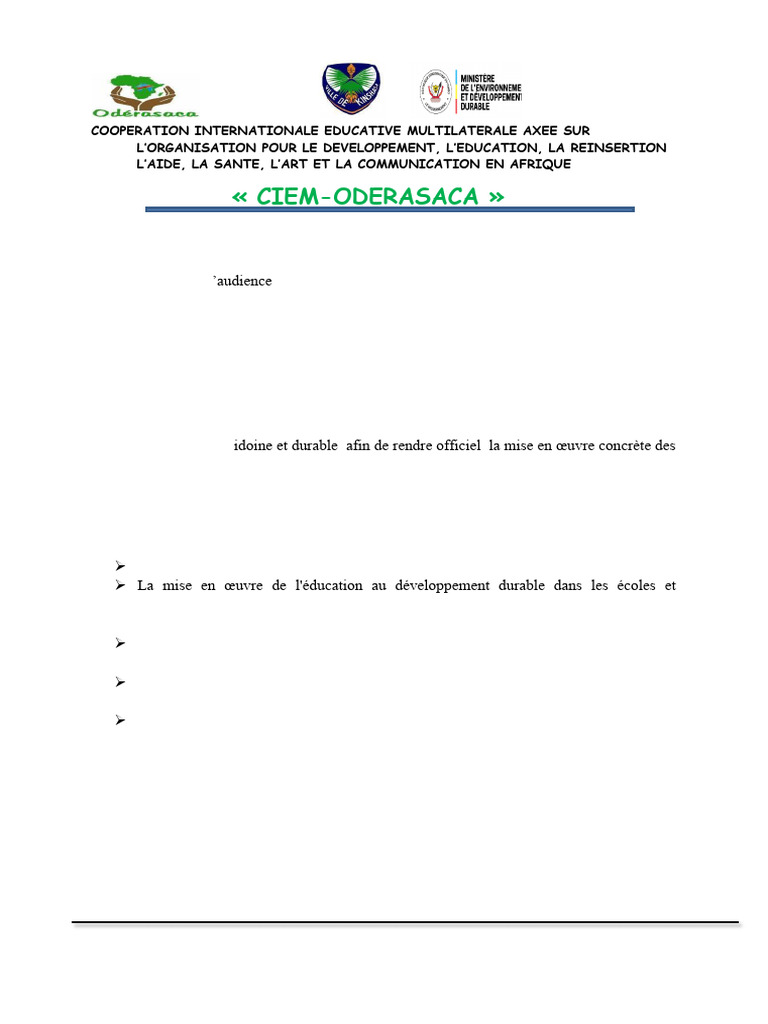 Demande D'audience | PDF | Développement durable | Kinshasa