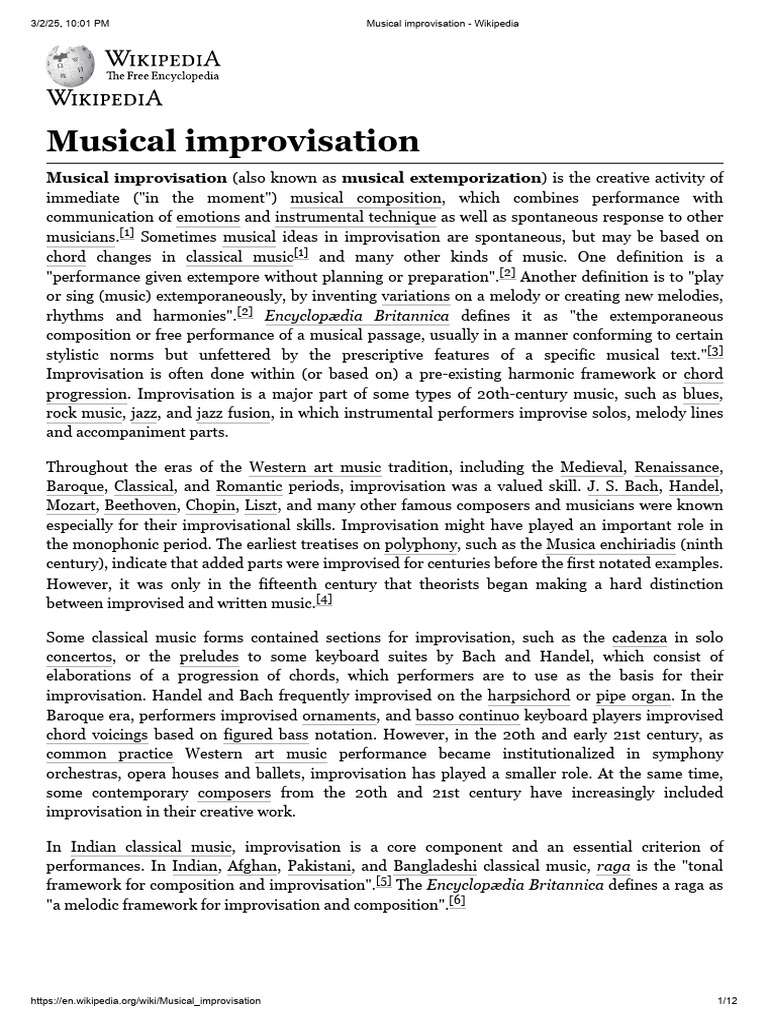 05_Musical_Improvisation | PDF | Performing Arts | Music Theory