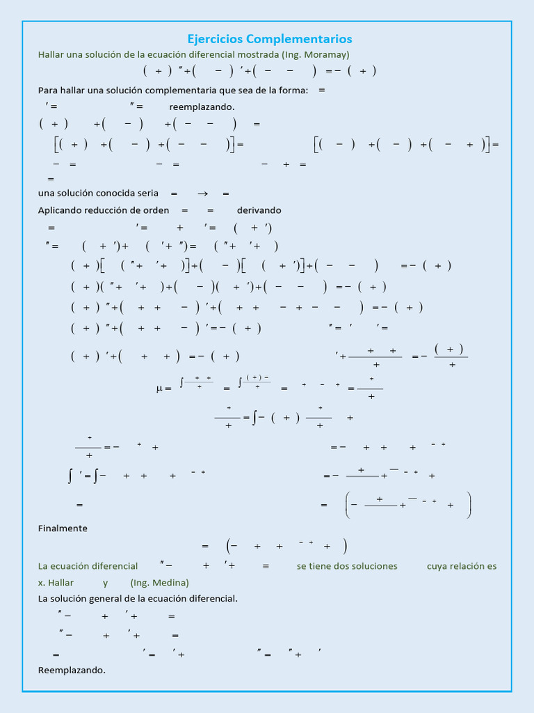 Ejercicios Complementarios 3 | PDF | Ecuaciones | Objetos matemáticos