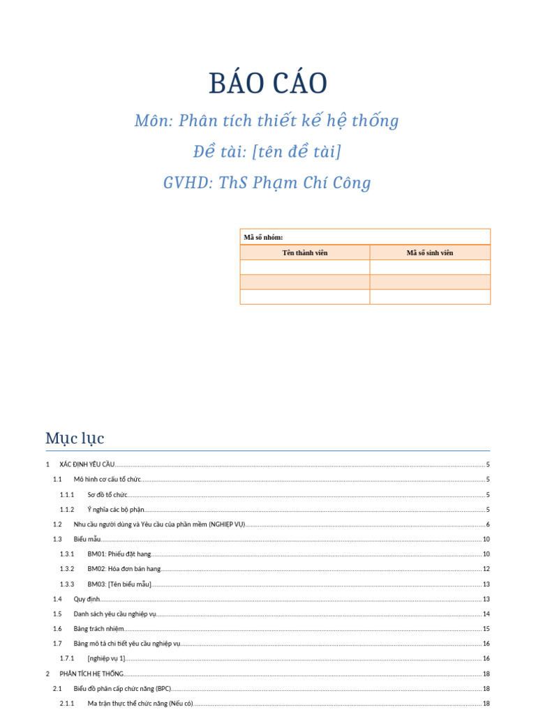 PTTKHT Report Template Full | PDF