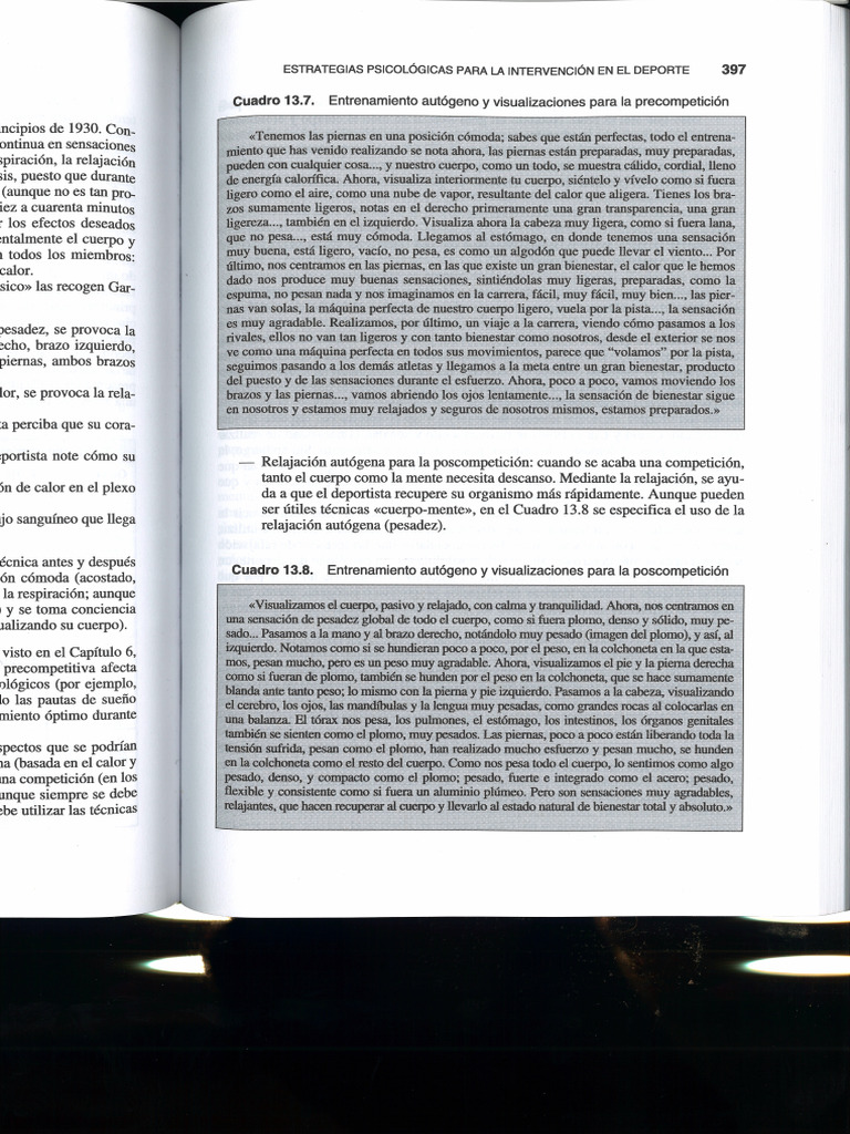 Ejemplos de Entrenamientos Autógenos de Schultz Pre - y Post-Competición | PDF
