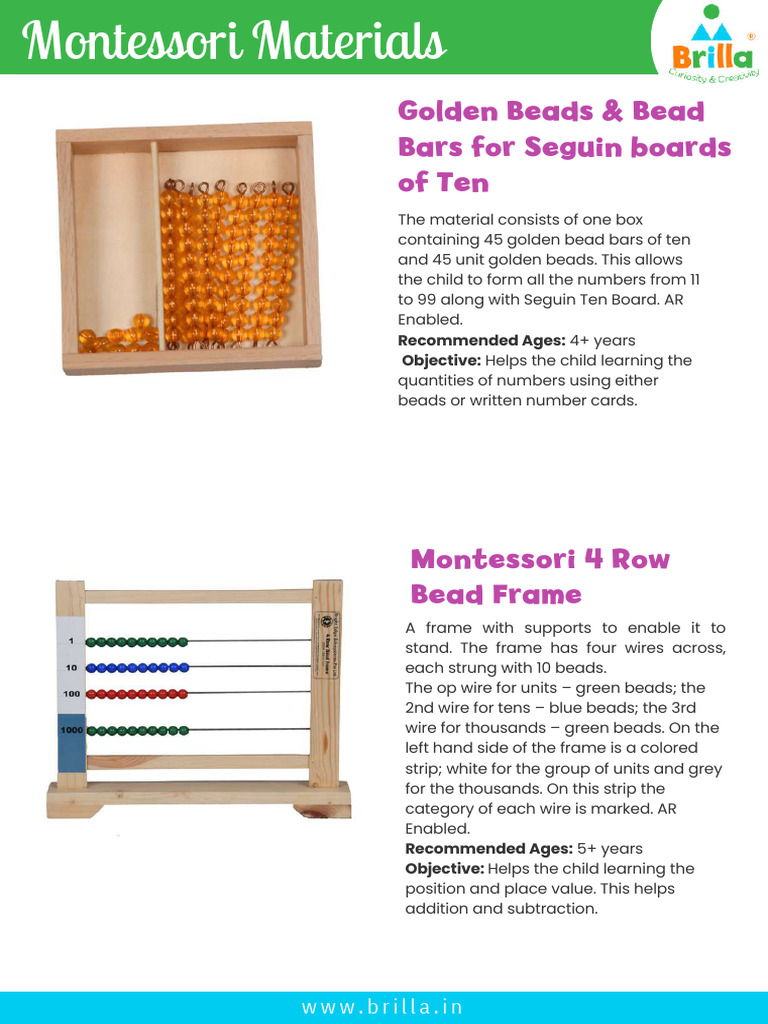 Montessori Golden Beads & Frames | PDF | Montessori Education | Shape