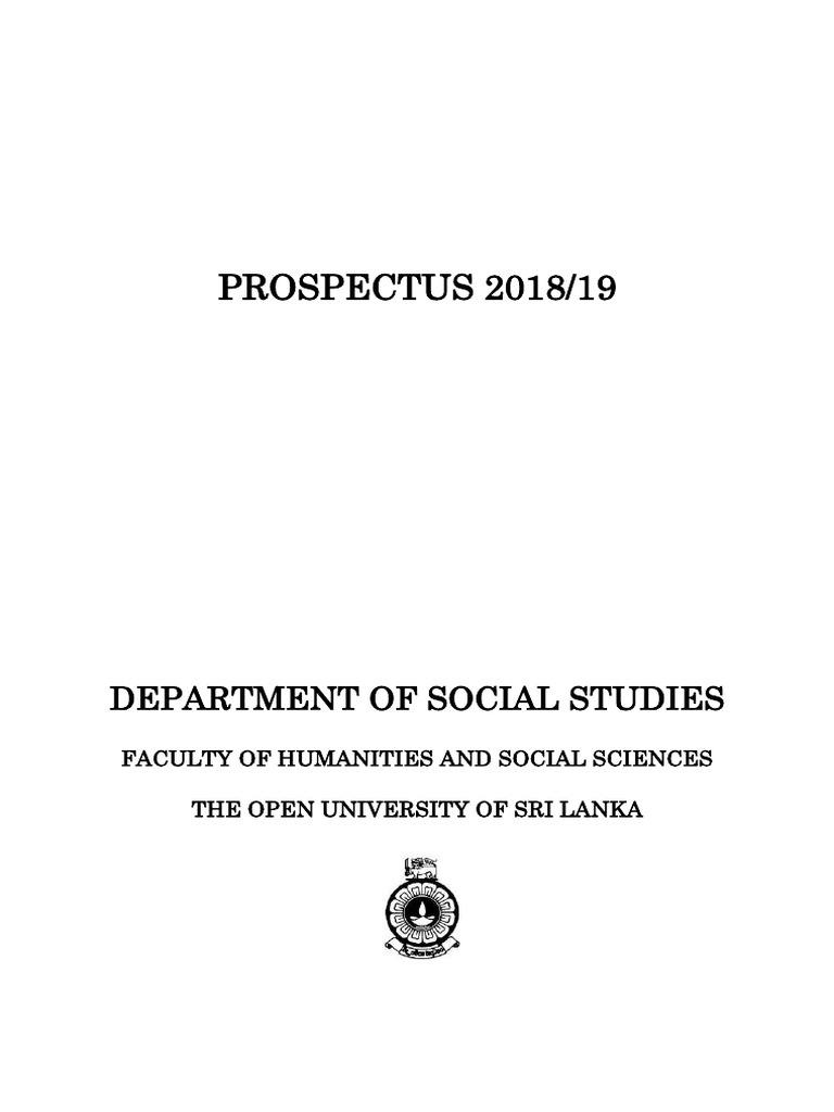 Prospectus 2018-2019 English | PDF | Academic Degree | Social Sciences