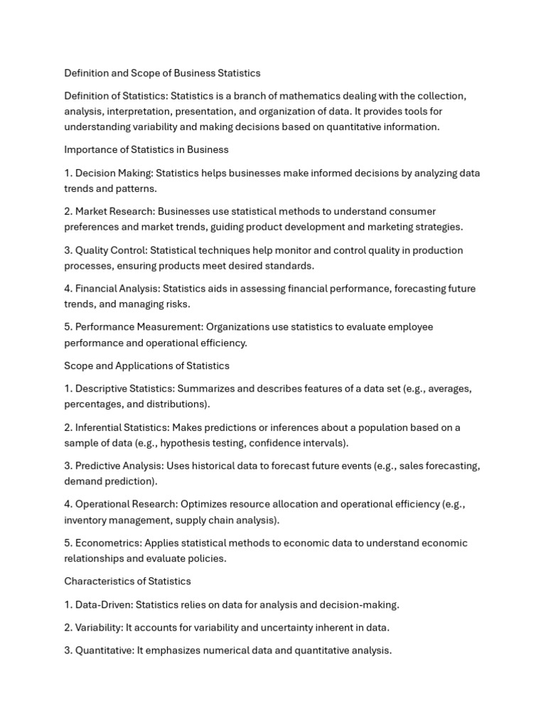 Business Statistics Chapter 1 | PDF | Statistics | Level Of Measurement