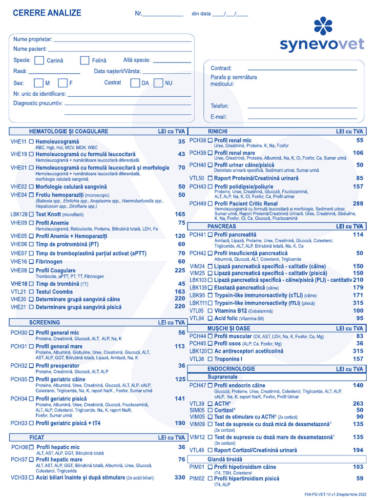 Cerere Synevovet - Generala | PDF