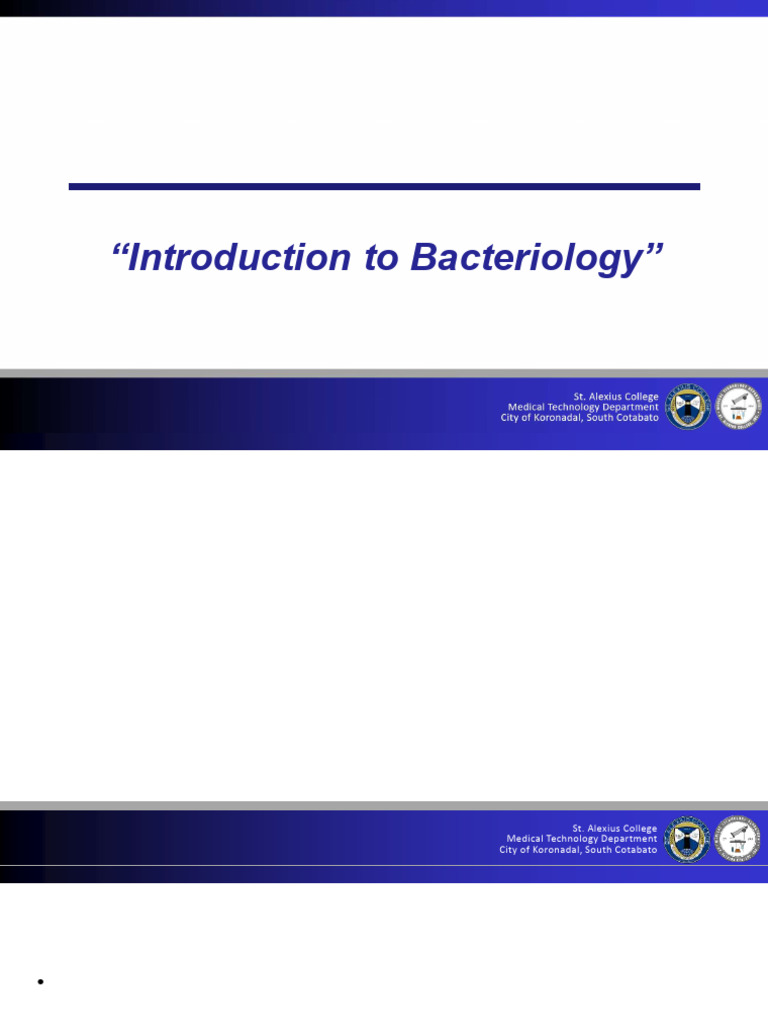 1 - MT 207 - Introduction To Bacteriology | PDF | Cell (Biology) | Microscopy
