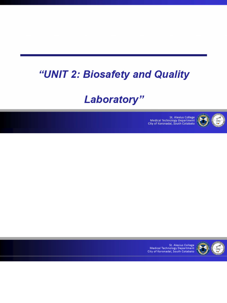 Biosafety and Quality Control in Labs | PDF | Personal Protective ...