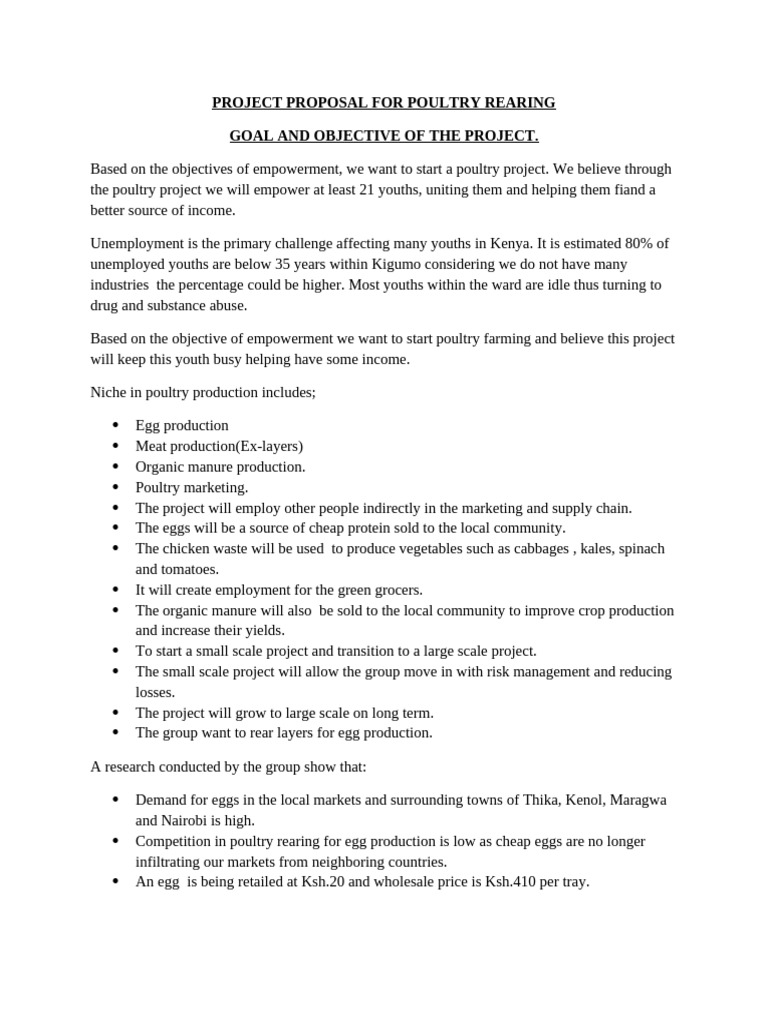 Poultry Farming Project Proposal | PDF | Poultry | Agriculture