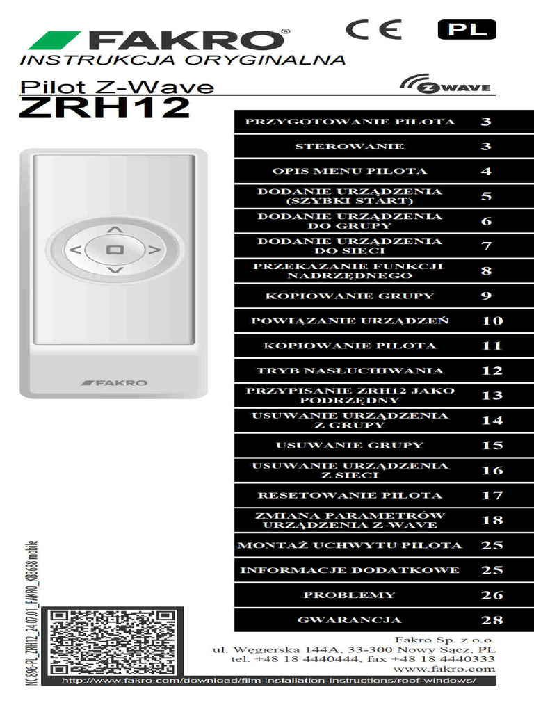 Instrukcja Programowania NC 896-PL ZRH12 mobileJPG | PDF