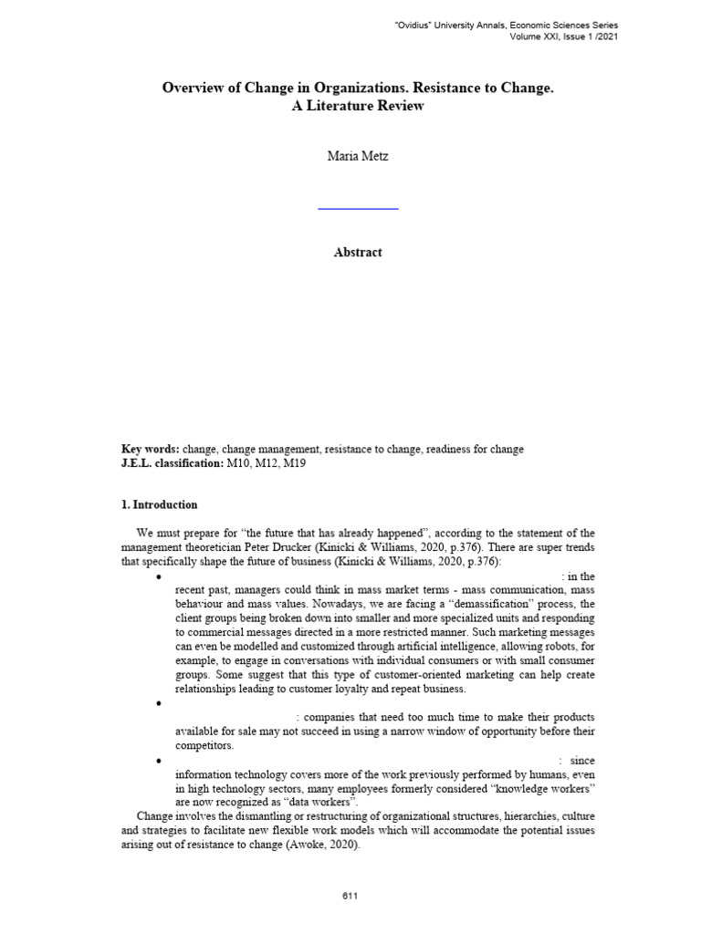 Overview of Change in Organizations | PDF | Change Management ...