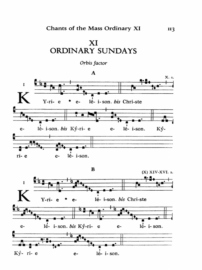 Mass Ordinary Chants XI Overview | PDF | Mass (Liturgy) | Catholic Liturgy