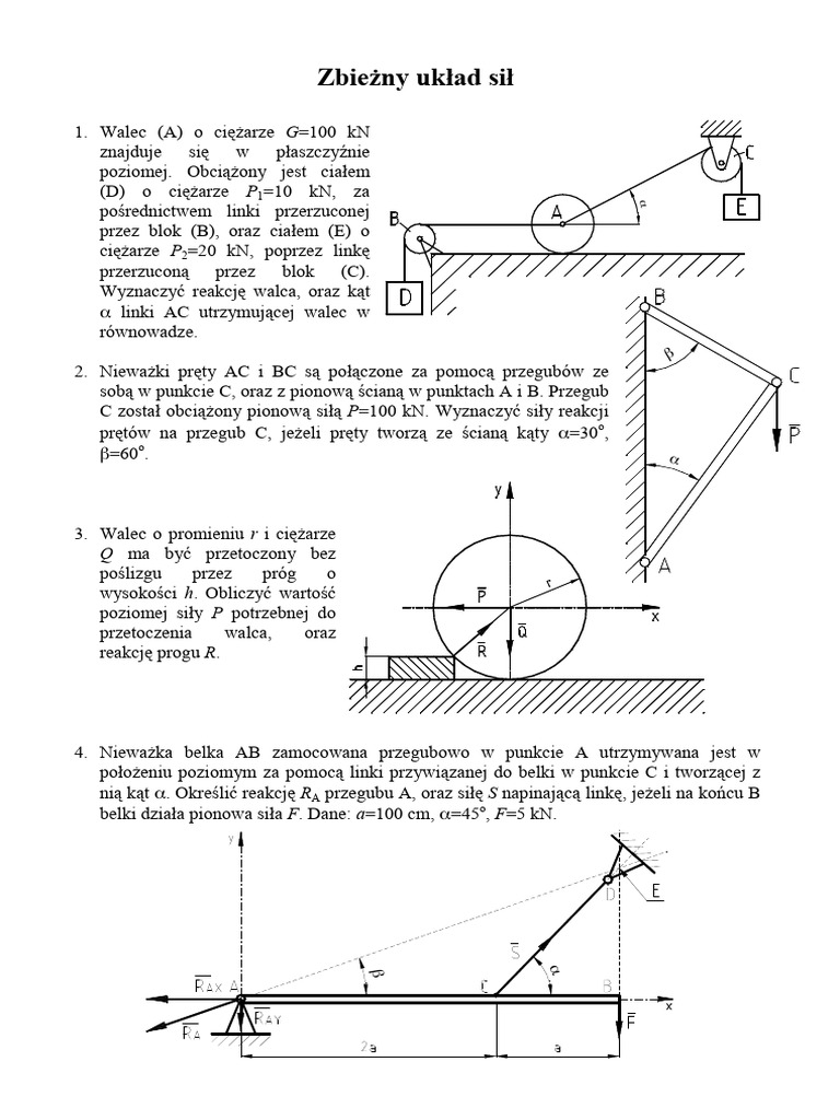 Zestaw Zadan Mechanika 1 | PDF