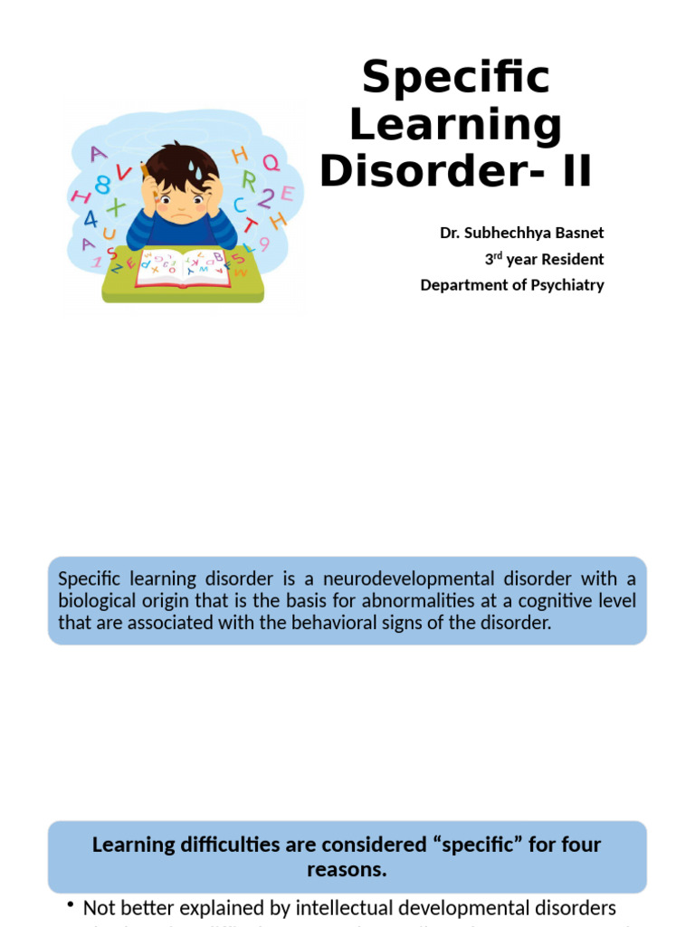 Specific Learning Disorder | PDF | Attention Deficit Hyperactivity ...