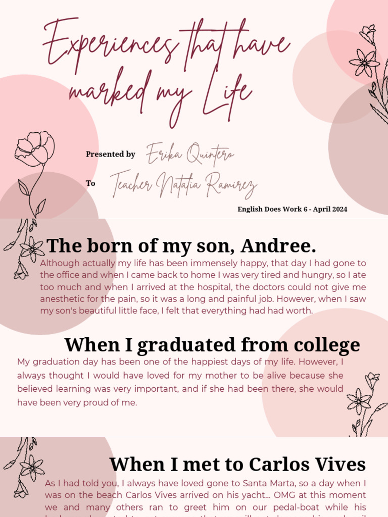Life-Changing Experiences Memoir | PDF