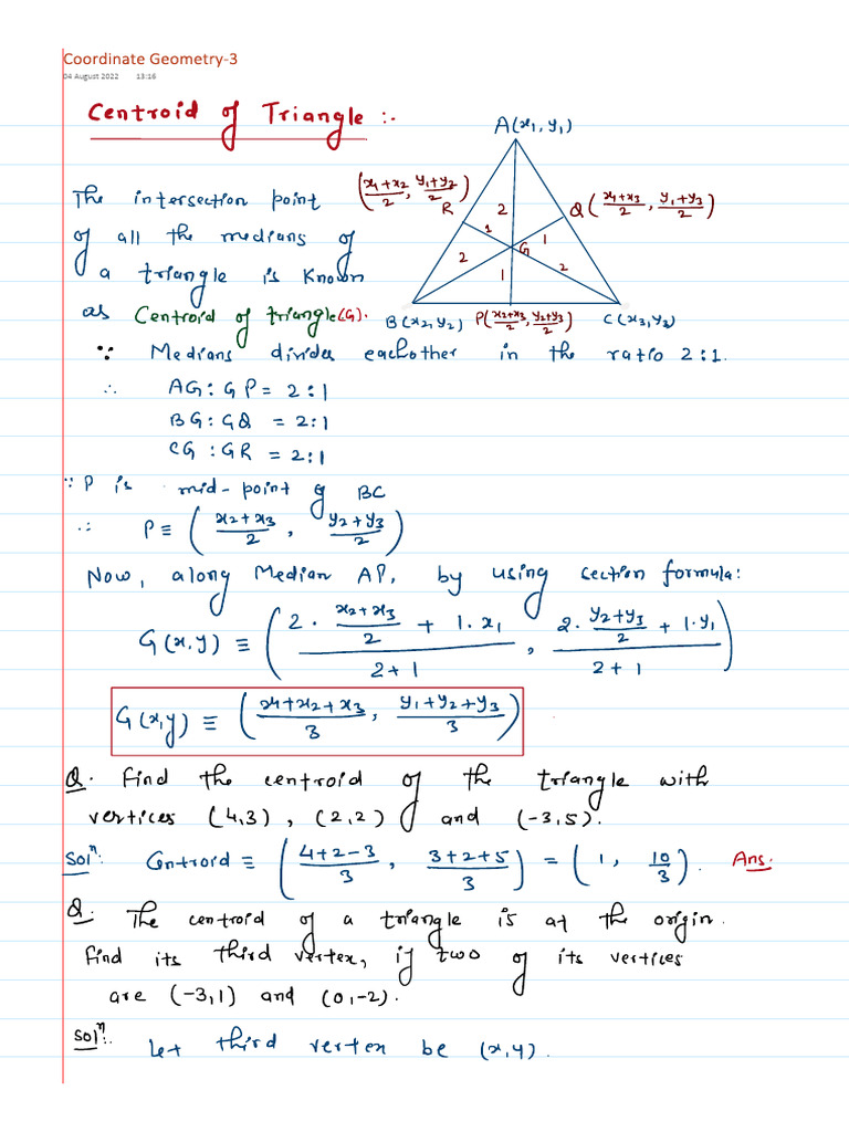 Advanced Coordinate Geometry | PDF